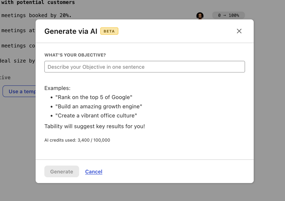 Generate SMART goals with AI
