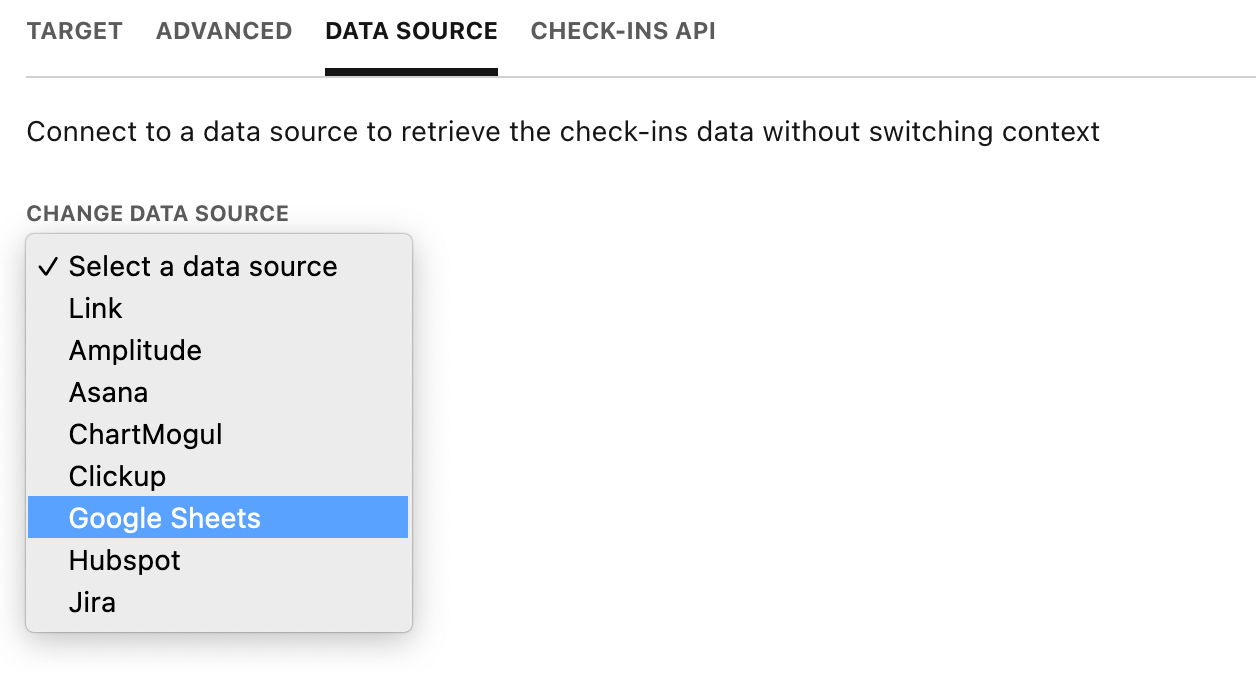 Auto-populate your metrics from Google Sheets